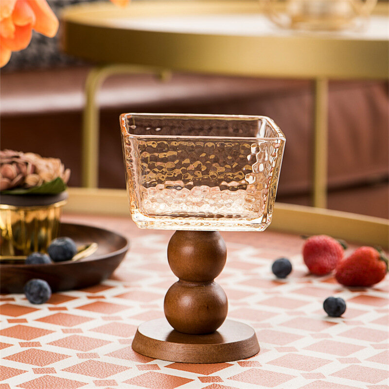 Чаша для мороженого, французская винтажная десертная чаша, стеклянная чаша-бокал, фруктовница, домашняя чаша для