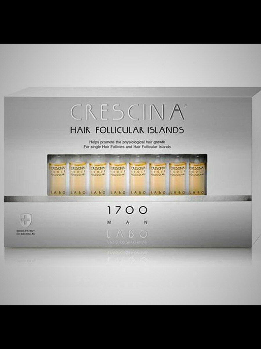 Crescina Hair Follicular Islands Complex 1700 For Man, Лосьон для стимуляции + Лосьон против выпадения для мужчин 1700 20+20 амп