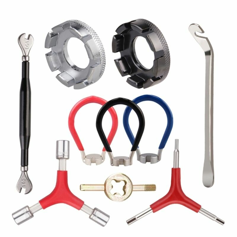 Набор ключей для велосипедных спиц В комплект входит 8-позиционный инструмент правки обода, ключ, рычаг шины