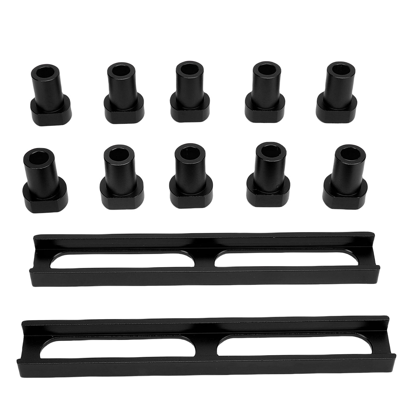 10 шт. упоров для верстака диаметром 19 мм, изготовленных из алюминиевого сплава, с нескользящей опорой и 2 основаниями для столярных и верстачных столов.