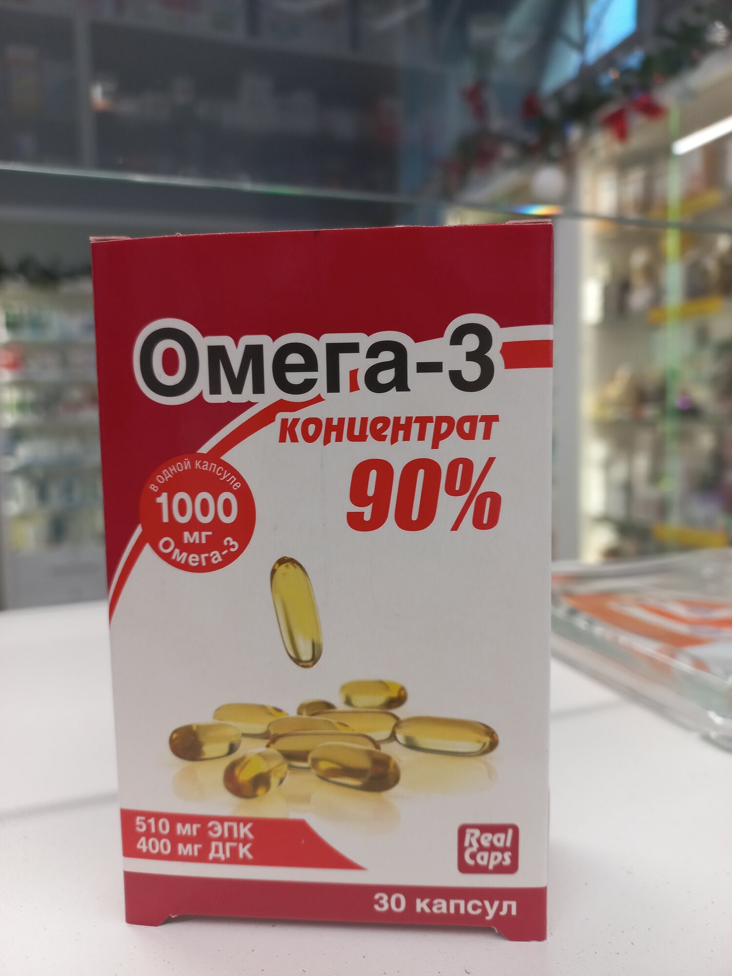 Омега-3 RealCaps, концентрат, 90% жирных кислот, 1500мг, 30шт