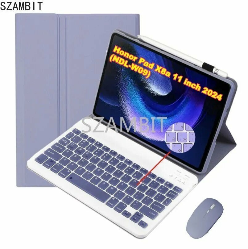 SZAMBIT Чехол-клавиатура с русской клавиатурой для Honor Pad X8a 11 дюймов 2024(NDL-W09/W09A/NDL-L09)