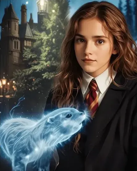 Алмазная мозаика Гермиона патронус 40x50 - Гарри Поттер