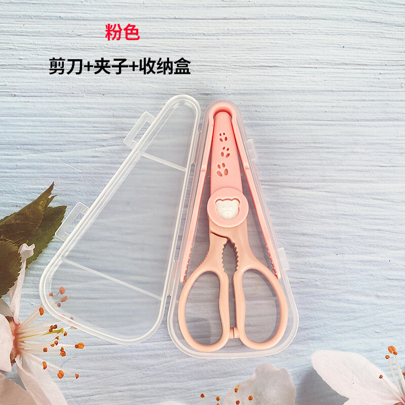 Керамические ножницы, детский нож для прикорма, керамическая ложка, портативный набор из четырех предметов, нож из циркония, ножницы для детского питания