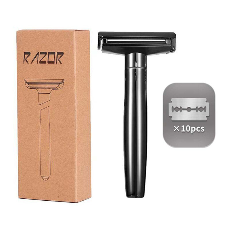 Новая ручная бритва Amazon, старомодный тип роликовой бритвы для мужчин, двусторонний держатель лезвий, металлическая бритва для бритья