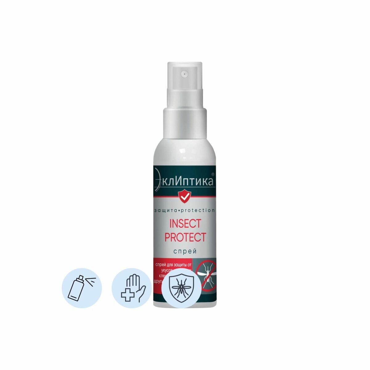 Спрей защитный ЭклИптика Insect Protect, 100мл от клещей и кровососущих насекомых (1995065), 40шт.