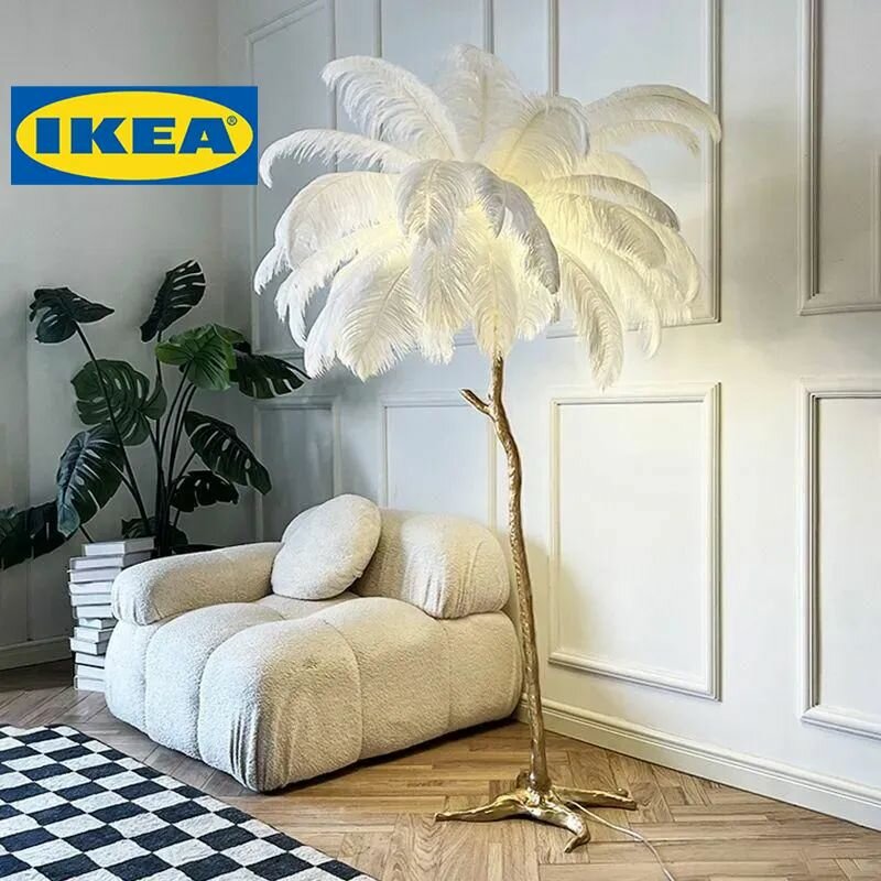 Торшер из перьев Торшер из перьев напольный светильник