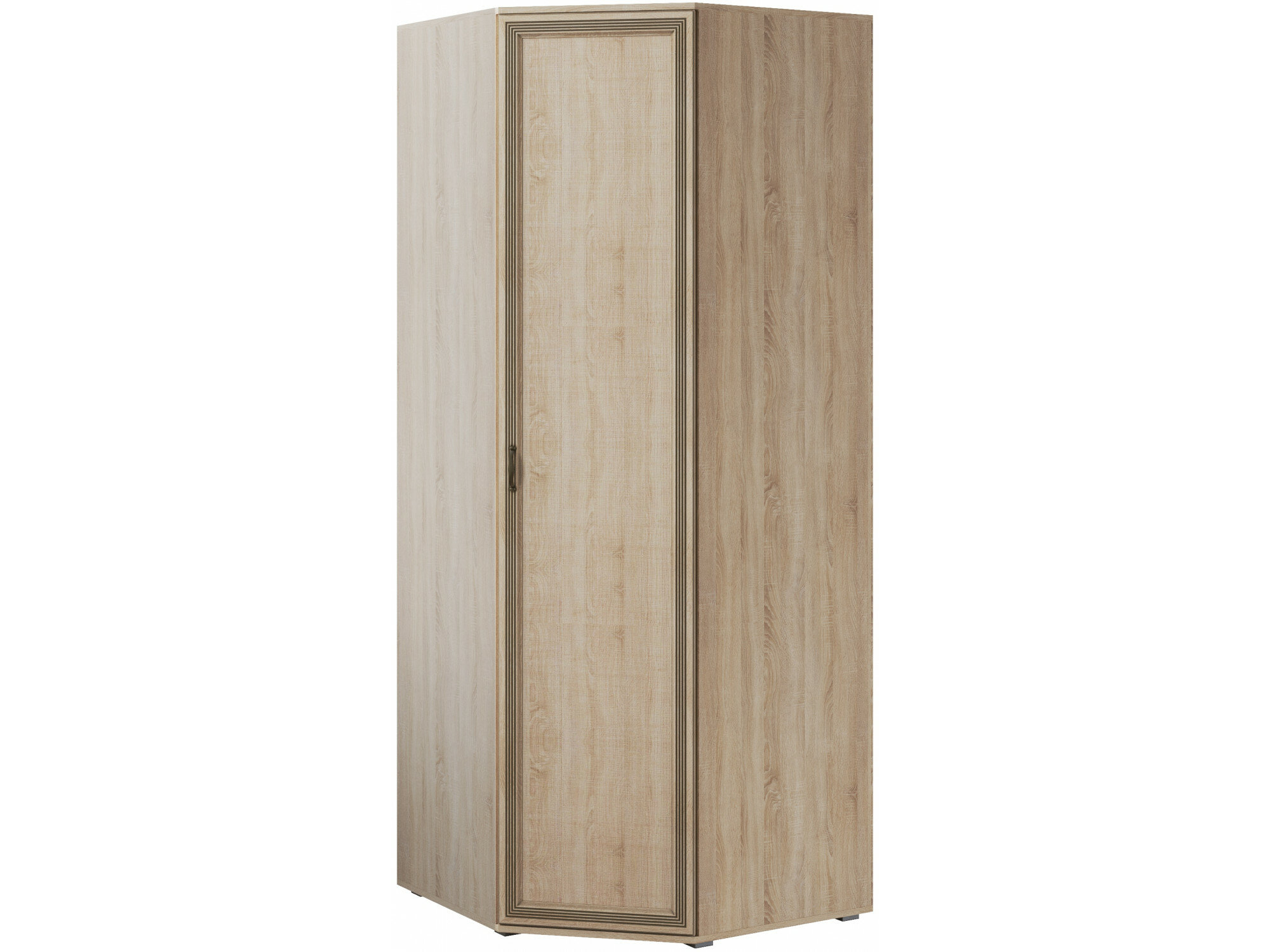 Шкаф угловой однодверный со штангой для вешалок внутри, Дуб сонома