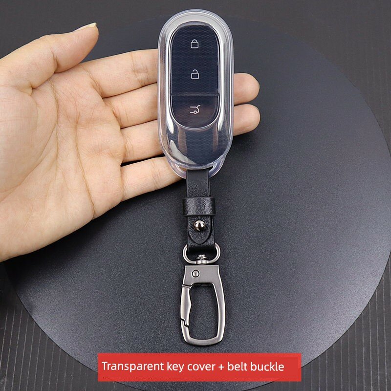 Прозрачный чехол для ключей с пряжкой для ремня для Zeekr C11 ультратонкий прочный аксессуар