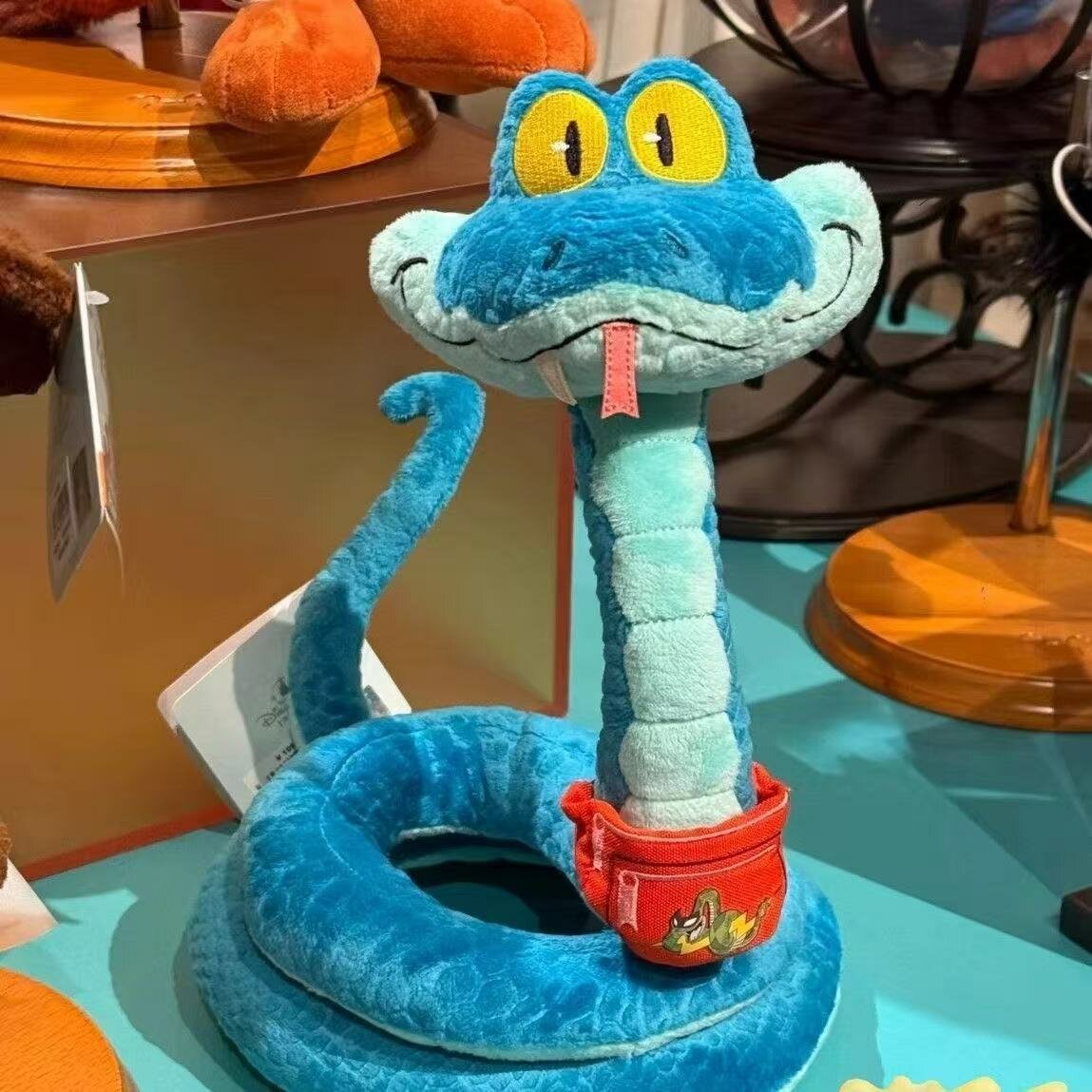 Плюшевая игрушка Зверополис Гэри Змея, синяя змея, сжимаемая рождественская игрушка-подвеска