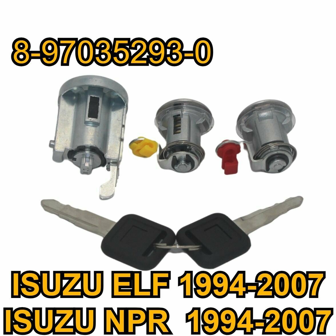 Комплект цилиндров замка зажигания ISUZU 8-97035293-0, 3 шт. с одинаковыми ключами для NPR NQR NKR ELF 1994-2007