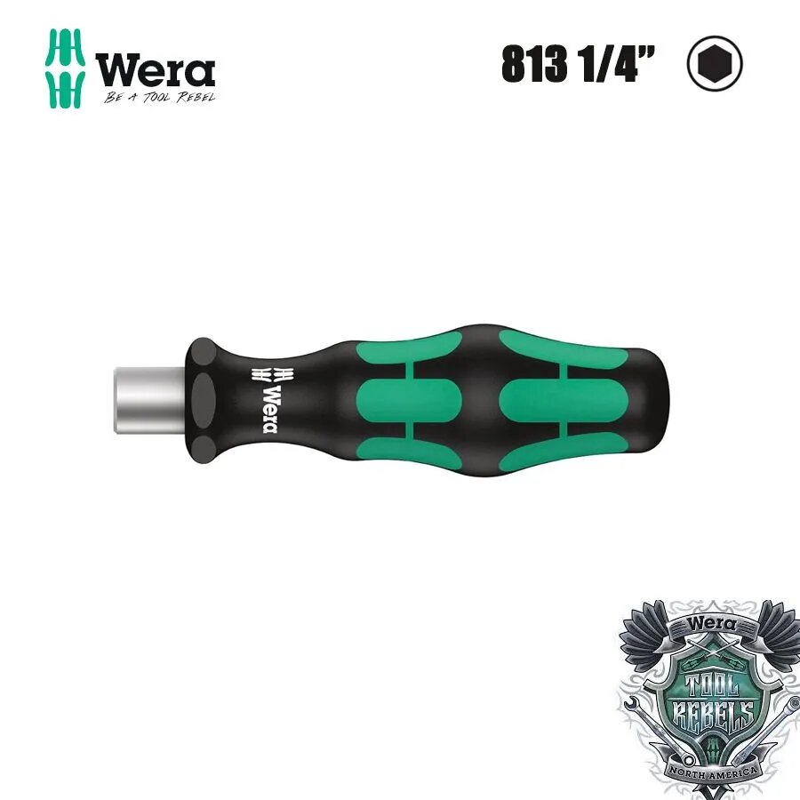 WERA Ручка-битодержатель 813 1/4' 78 мм, с магнитом, рукоятка Kraftform Plus 05051274001