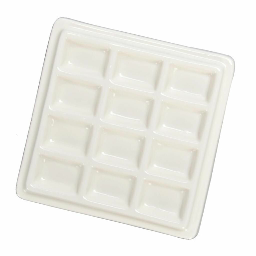 12 ячеек Керамическая палитра для масляной живописи