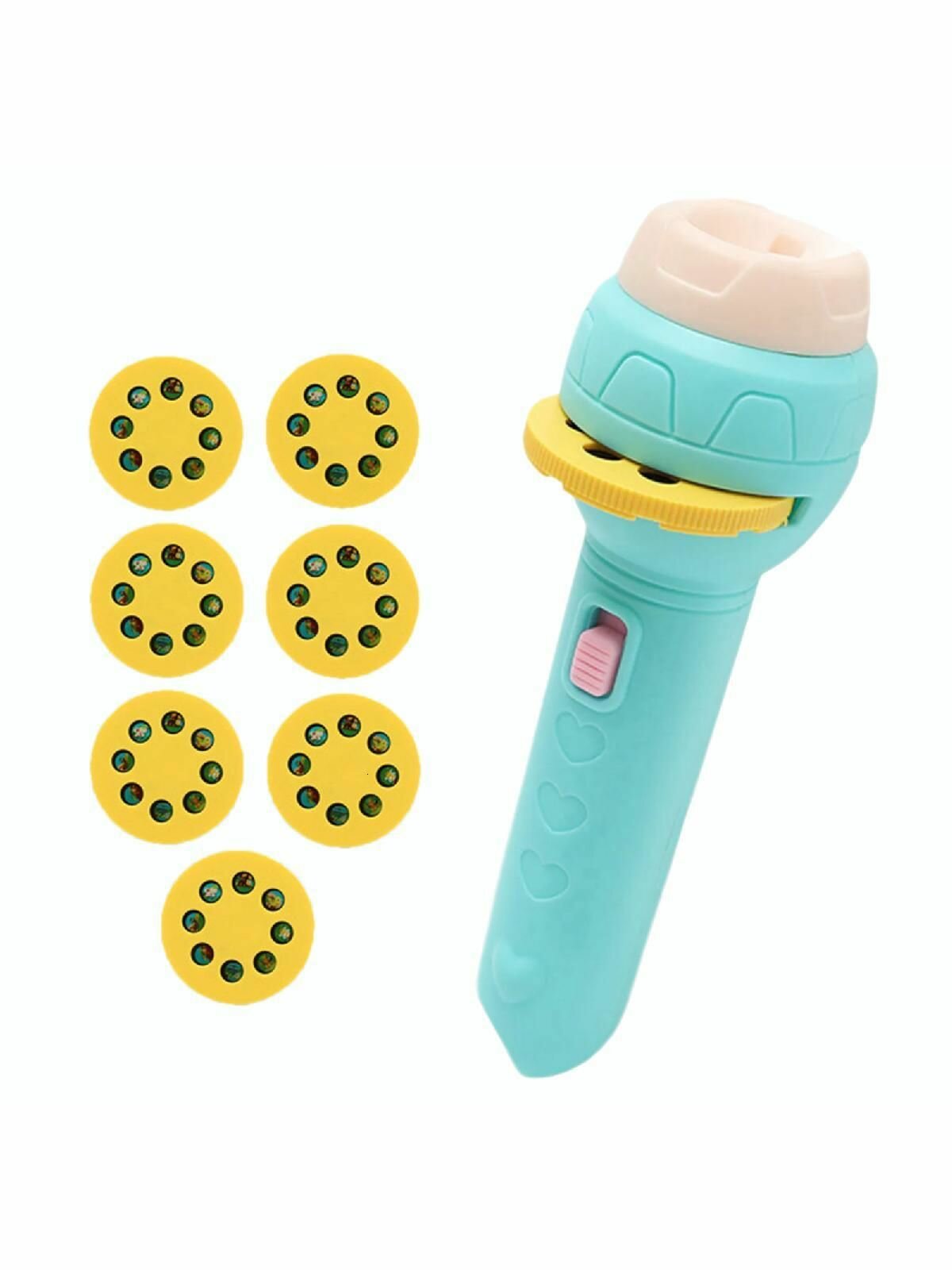 Интерактивная игрушка, Детский проекционный фонарик, обучающая познавательная игрушка-56 картинок зеленого цвета