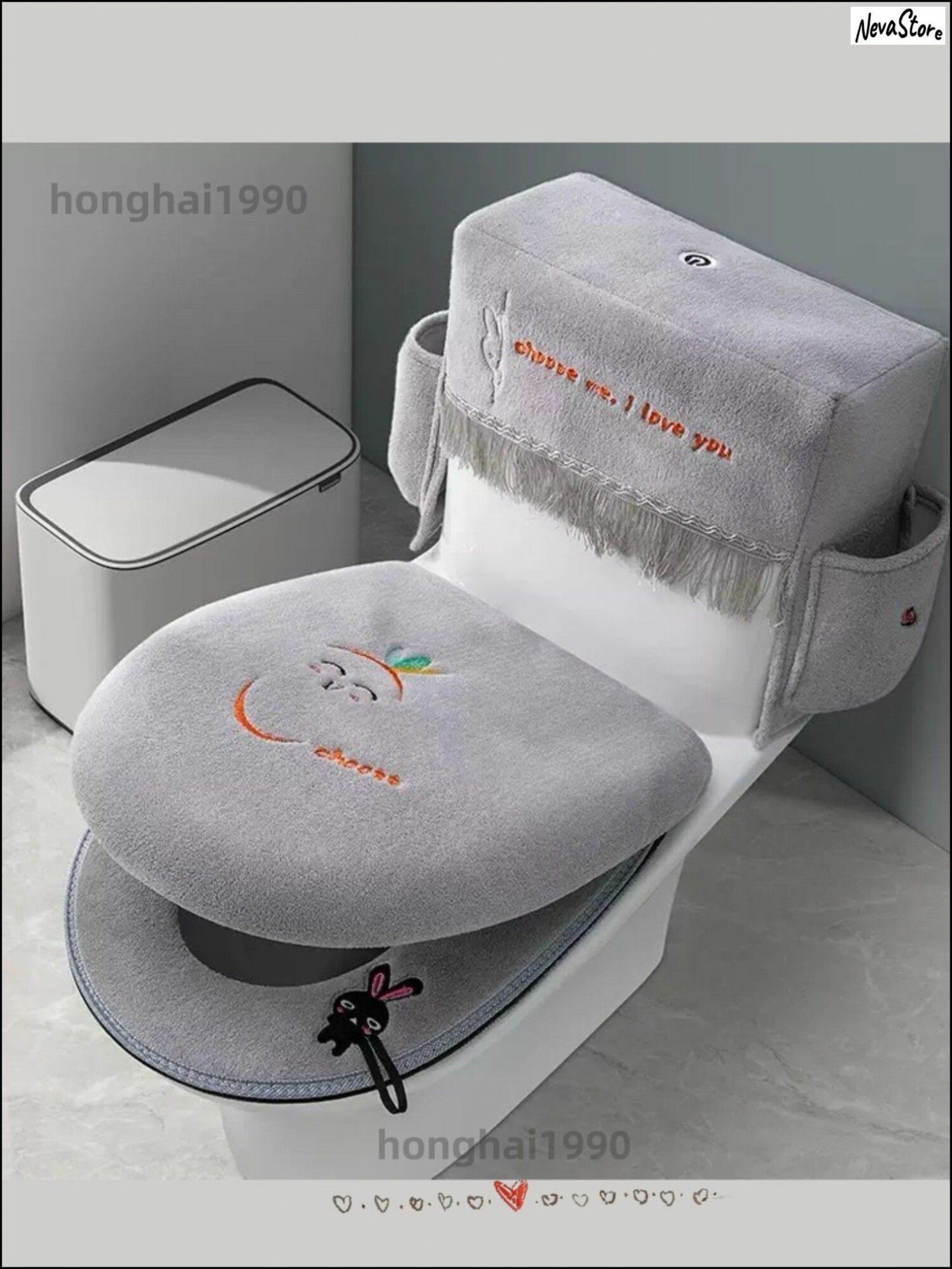 Эксклюзивный набор из 3 моющихся сменных чехлов для унитаза