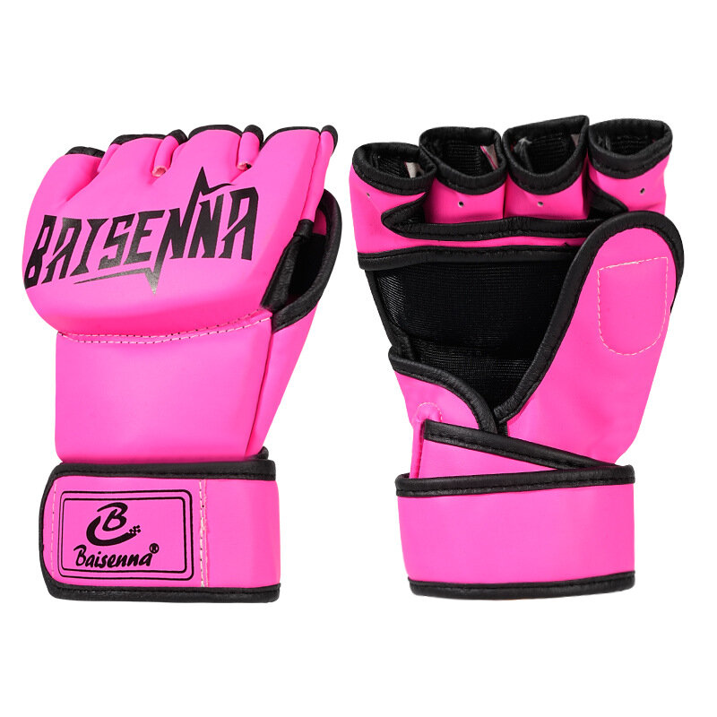 Боксерские перчатки для взрослых мужчин, профессиональные тренировочные перчатки с открытыми пальцами, перчатки для ММА, спаррингов и работы с мешком, детские боксерские перчатки UFC.