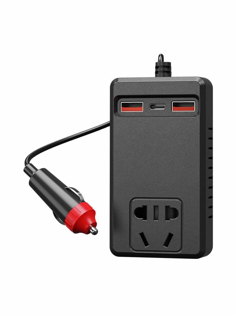 Автомобильный инвертор 150 Вт - преобразователь 12 В/24 В в 110 В/220 В с USB Type-C для зарядки iPhone, ноутбука