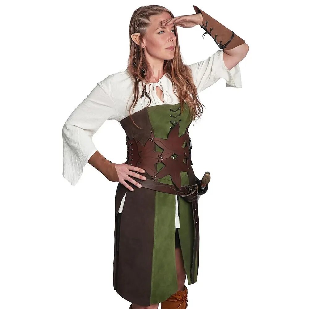 Защита запястья VikingKnight, коричневая, искусственная кожа, средневековые нарукавники в стиле викингов — фото 1