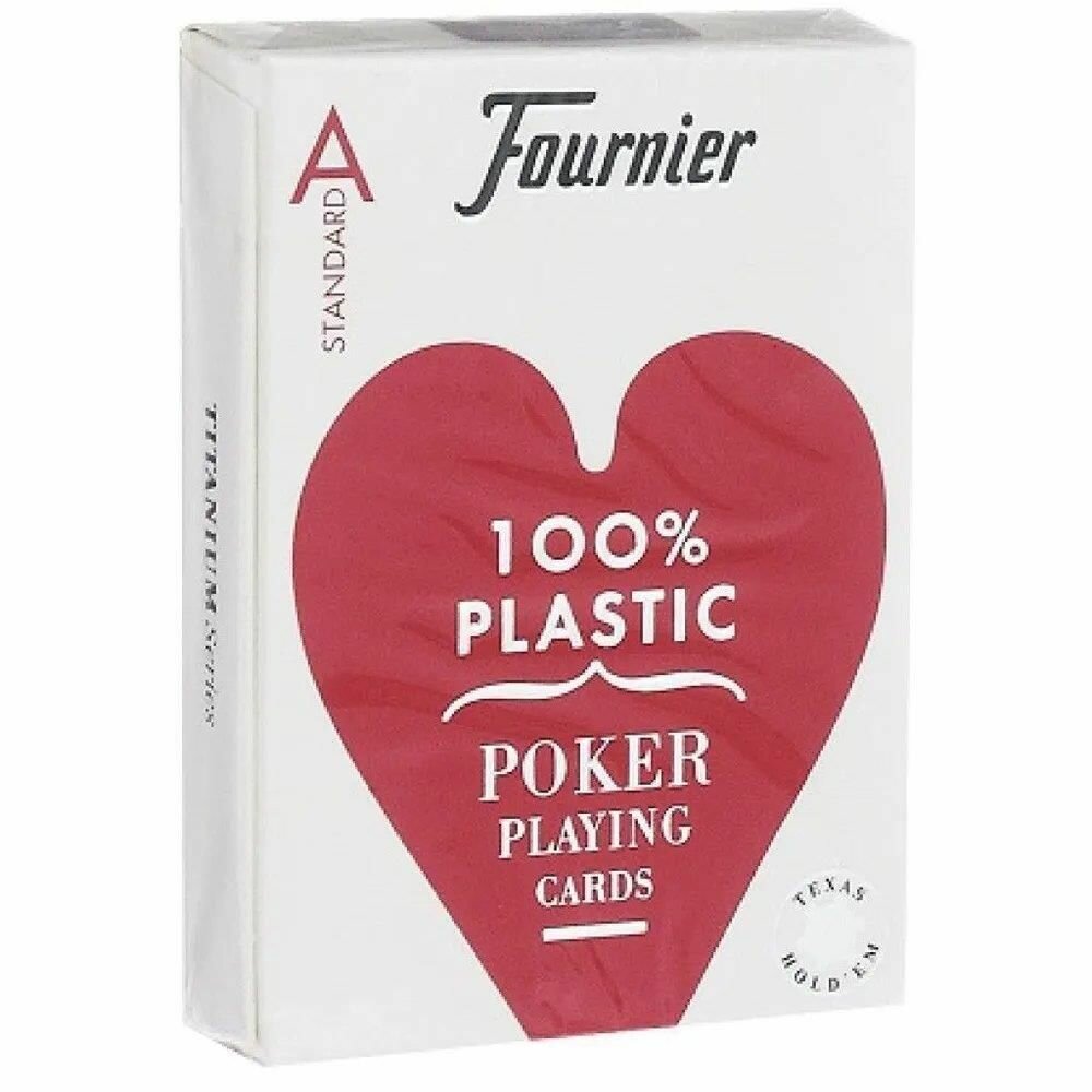 Карты игральные "Fournier no. 2800 jumbo index red" 100% пластик 62254 Fournier