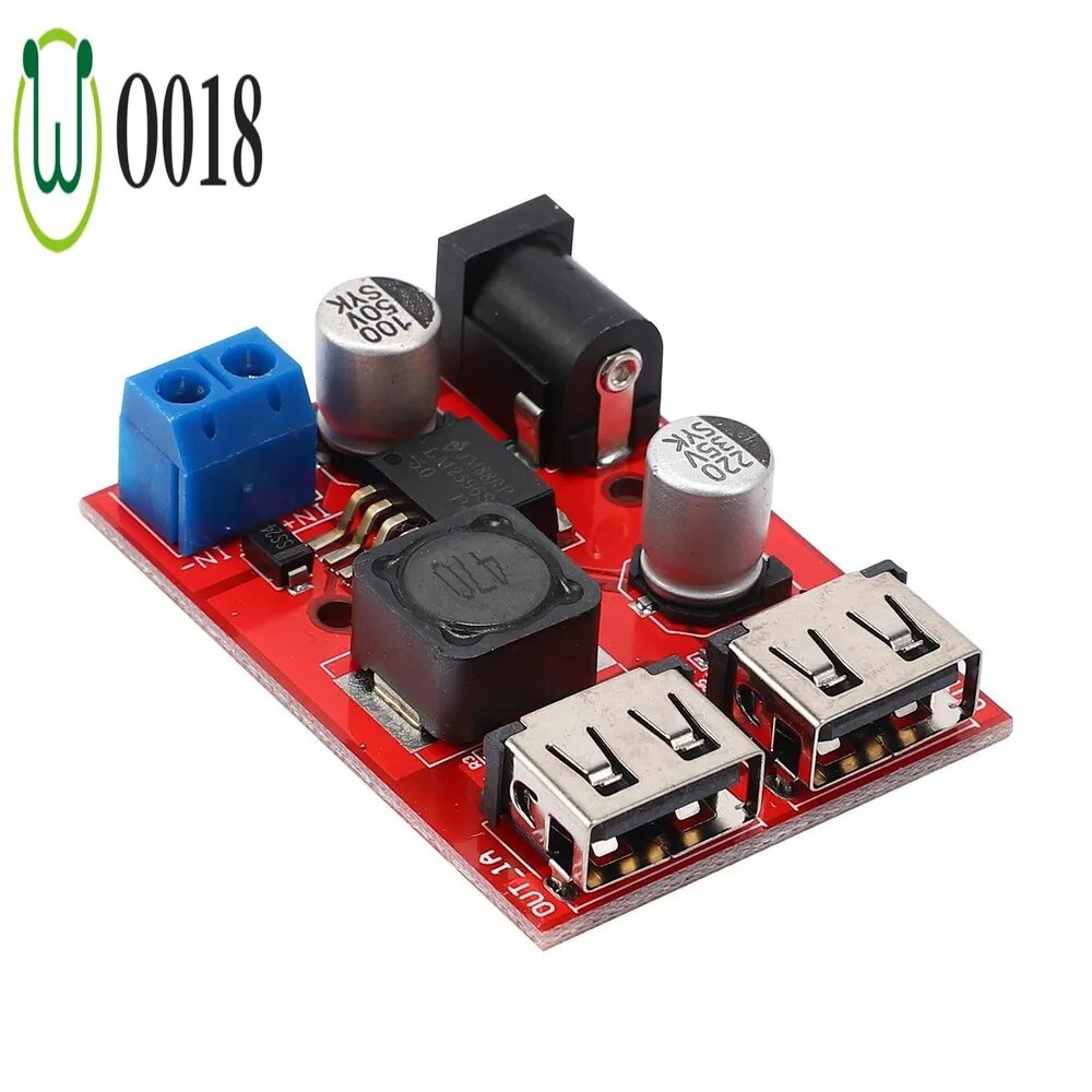 (D O M G) LM2596S Двойной USB DC-DC 9V 12V 24V 36V до 5V 3A Плата понижающего преобразователя Автомобильное зарядное устройство Солнечный блок питания