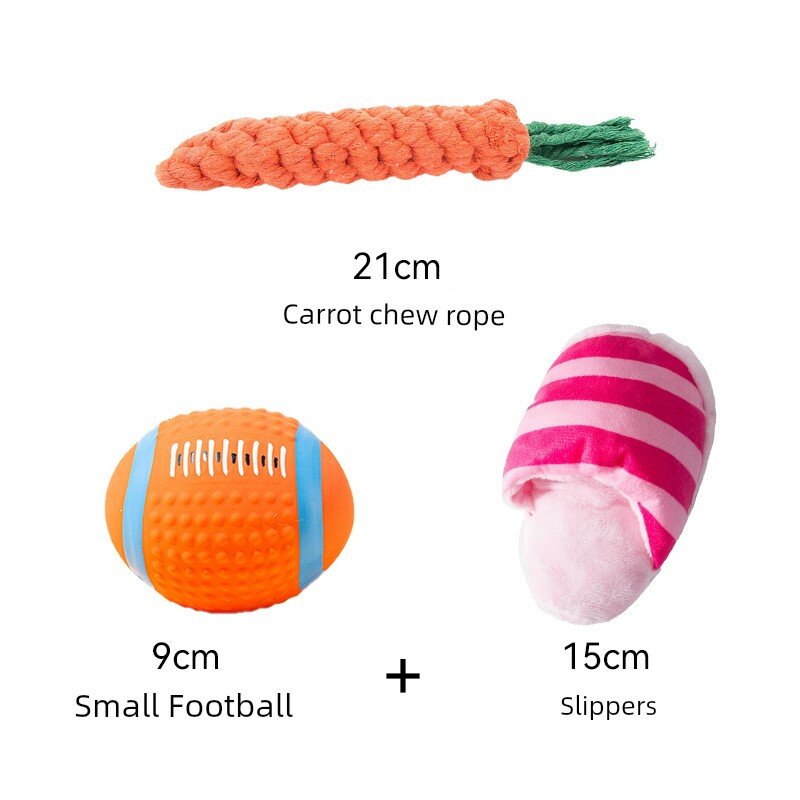 Набор из 3 звуковых игрушек для маленьких собак D - Устойчивый к жеванию для щенков и терьеров