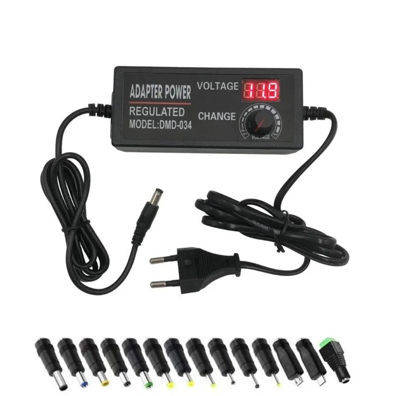 Регулируемый источник питания 3 В-24 В, 2 А, выход 3 В-24 В постоянного тока, универсальные адаптеры зарядного устройства для бытовой электроники от 3 В до 24 В