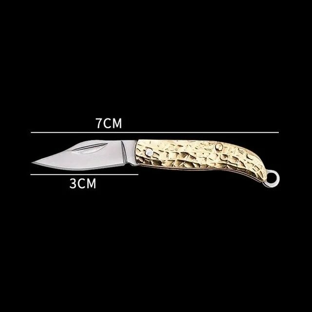 Миниатюрный латунный складной нож, острый и изысканный, отличный подарок для использования на открытом воздухе, портативный, брелок, кулон, карманный нож, средство самообороны.