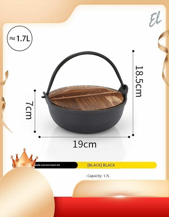 Эксклюзивный котелок 19 см из чугуна с треногой для кемпинга