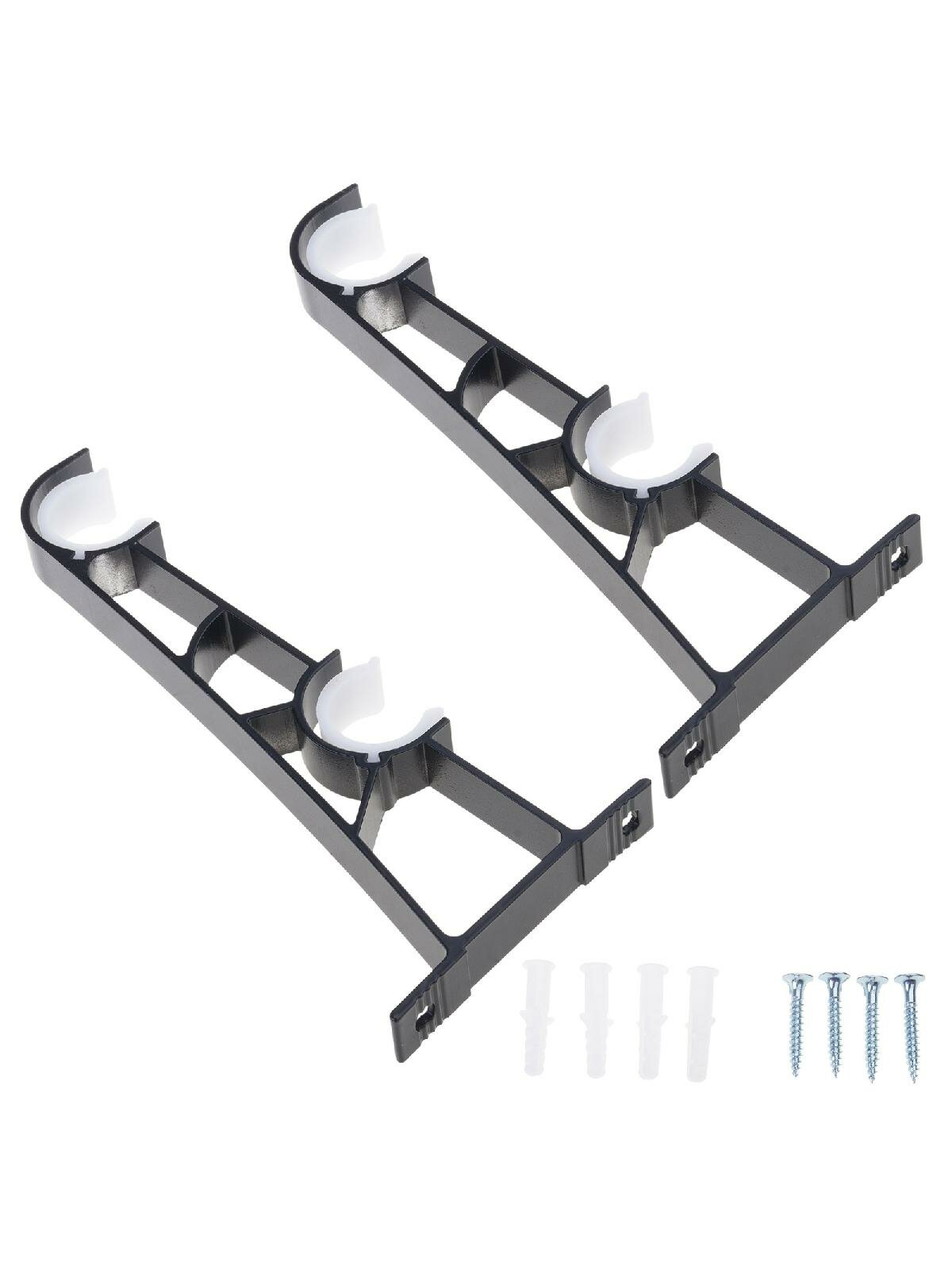 2шт Двойные кронштейны для карниза, сверхпрочные держатели для карниза для окна