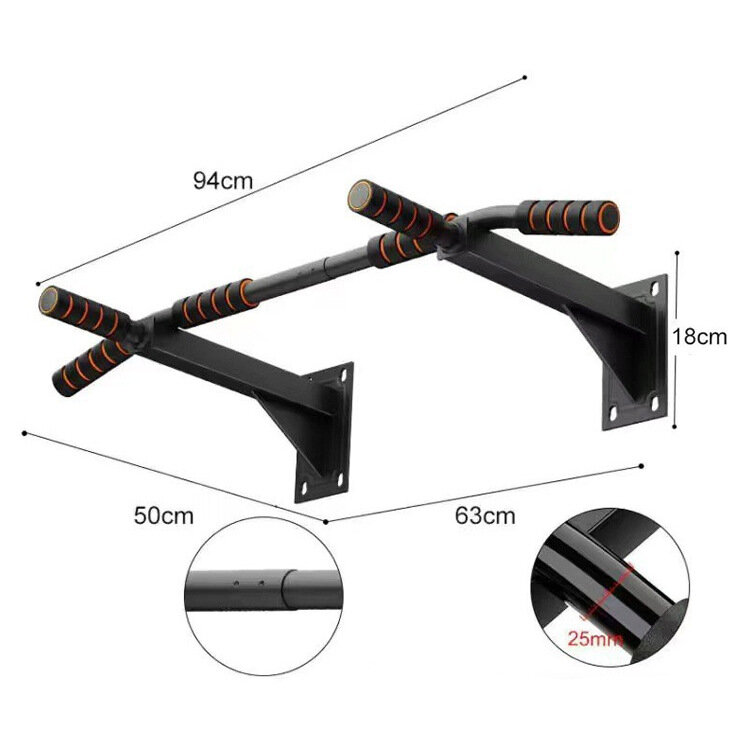 Настенный одинарный и двойной турник для подтягиваний, оборудование для фитнеса, установка на стену, сверление, одинарный турник для домашнего использования