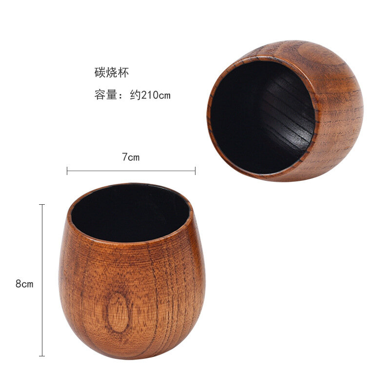 Деревянная чашка, чайная чашка, ресторанная домашняя чашка с ручкой, кофейная чашка, подарок, удобная чашка, чашка с индивидуальным логотипом, креативная чашка из дерева джуджу