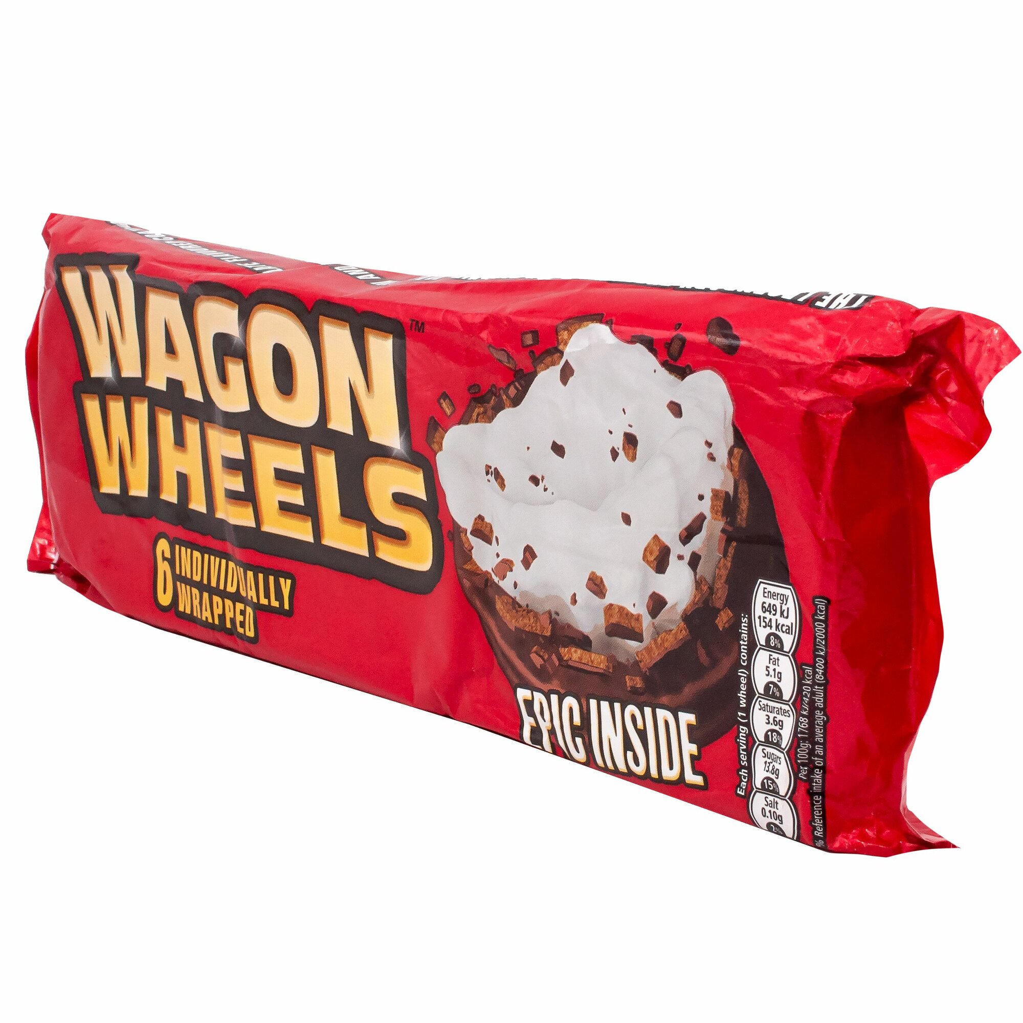Печенье Wagon Wheels с суфле покрытое глазурью с шоколадом 6шт, 220 гр.