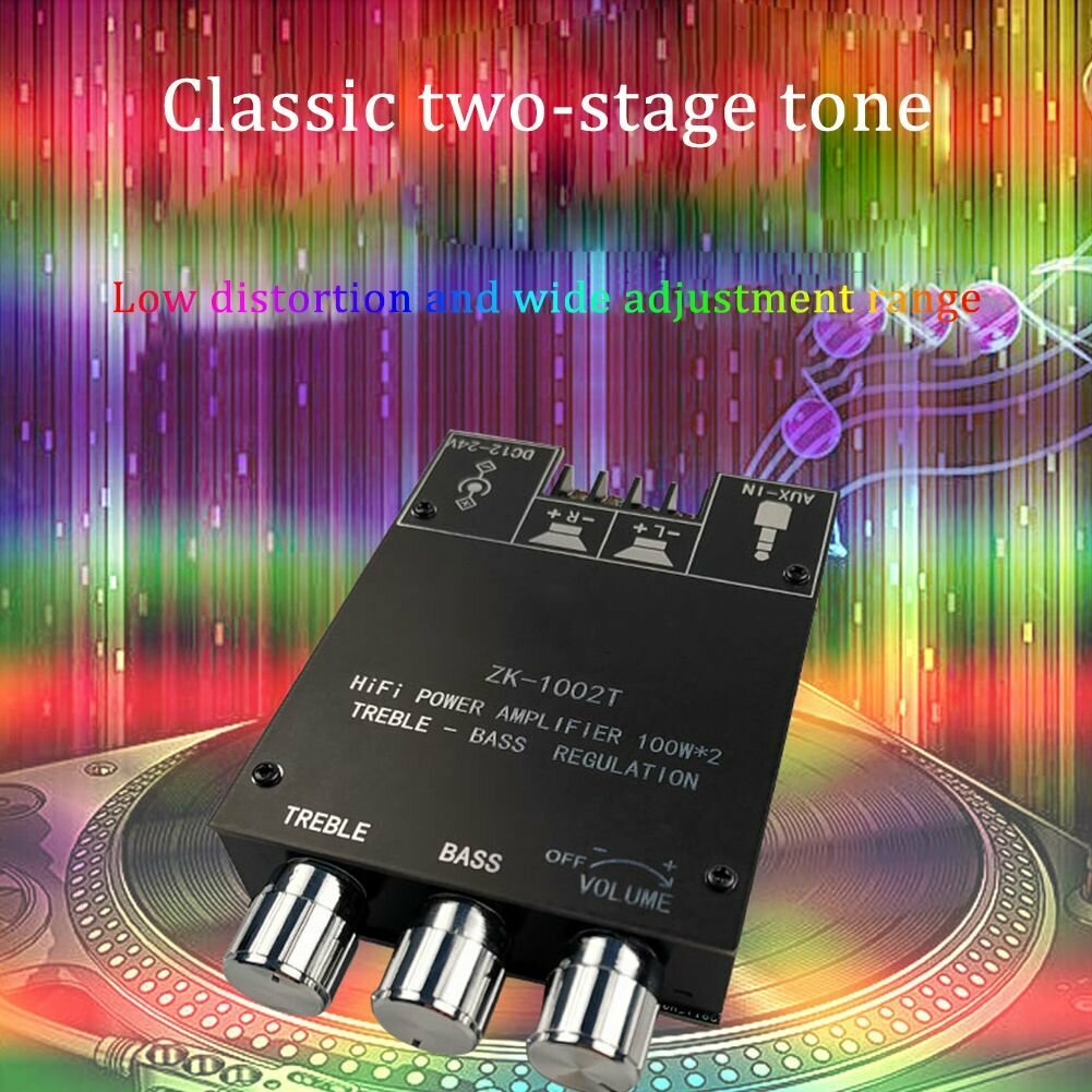 Bluetooth-совместимый усилитель HIFI 2.0-канальная аудиоплата ZK-1002T Tpa3116 2-канальный 2X100 Вт Bluetooth 5.0 цифровой аудио усилители плата