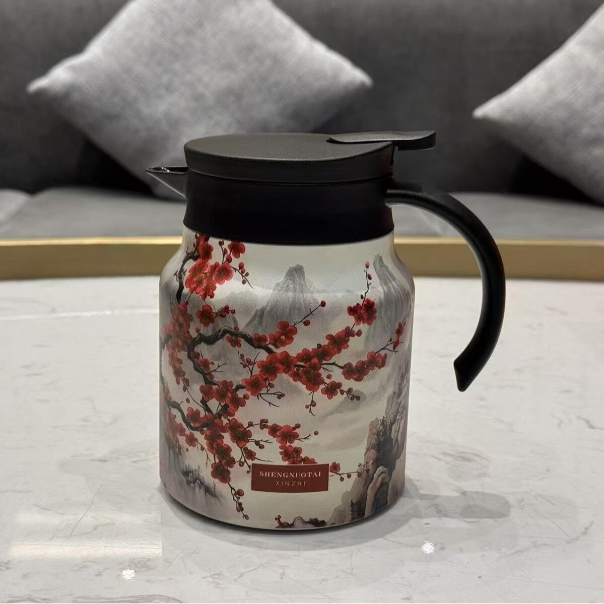 Чайник заварочный металлический из нержавеющей стали 1000 мл / Термочайник для похода