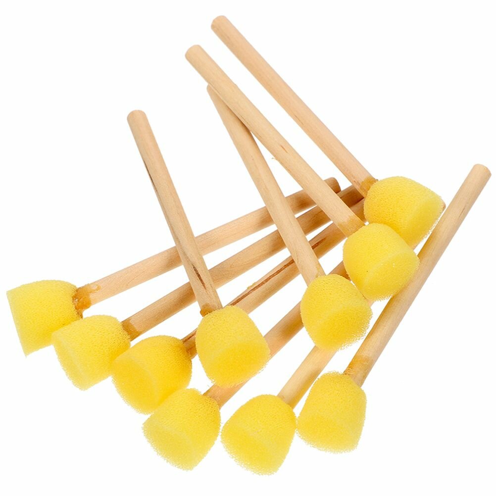 Набор 20 круглых поролоновых спонжей для рисования детей, мягкие пенные кисти с деревянной ручкой 1,5 см для творчества, художественные материалы для уроков и поделок