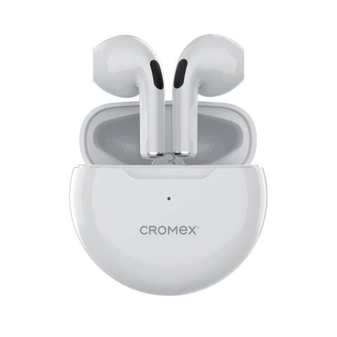 Наушники беспроводные TWS вкладыши с микрофоном, CROMEX EP-T28W, Bluetooth 5.4, белые, 514121
