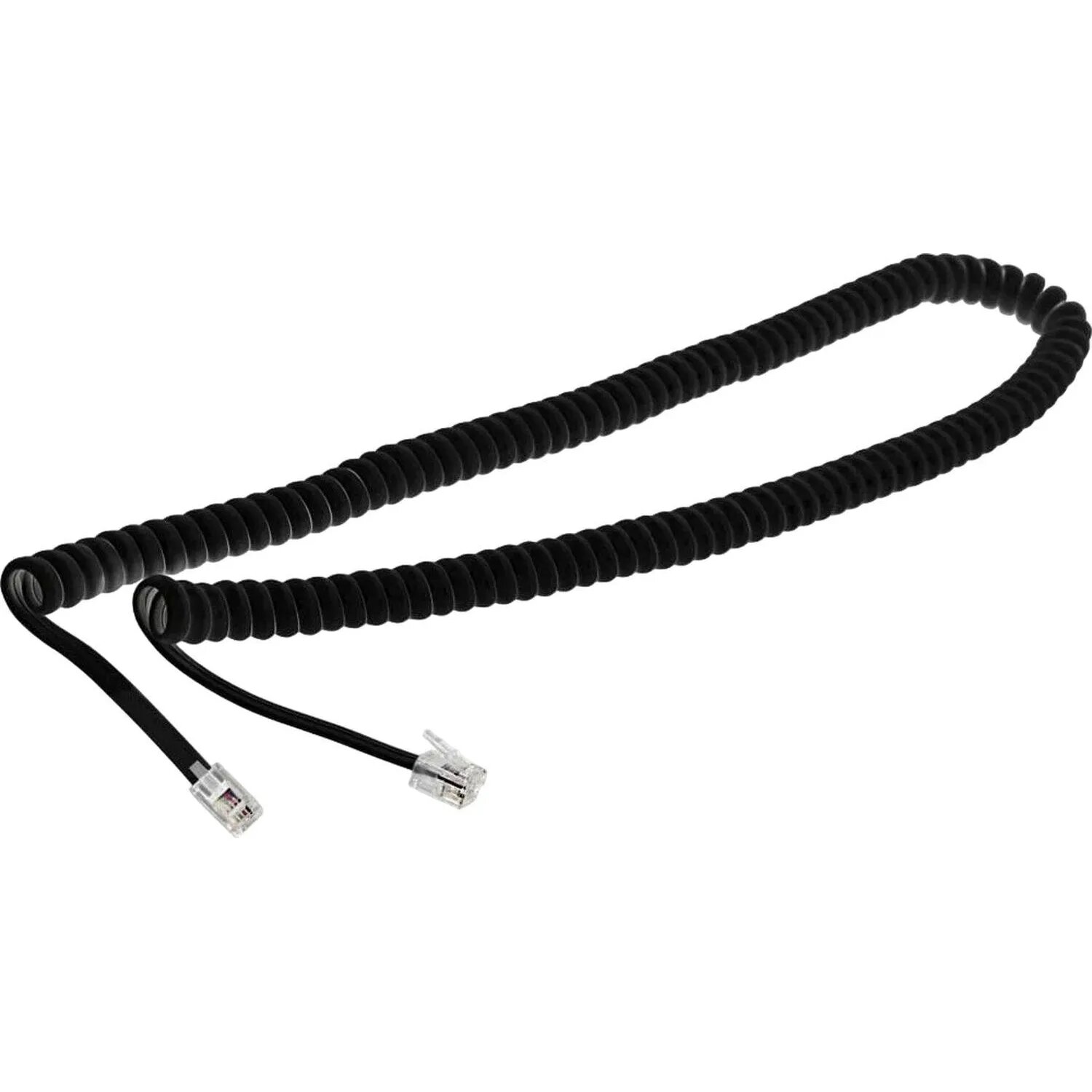 Кабель телефонный REXANT RJ-10 4P-4C витой трубочный 4м черн 10шт (18-2043)