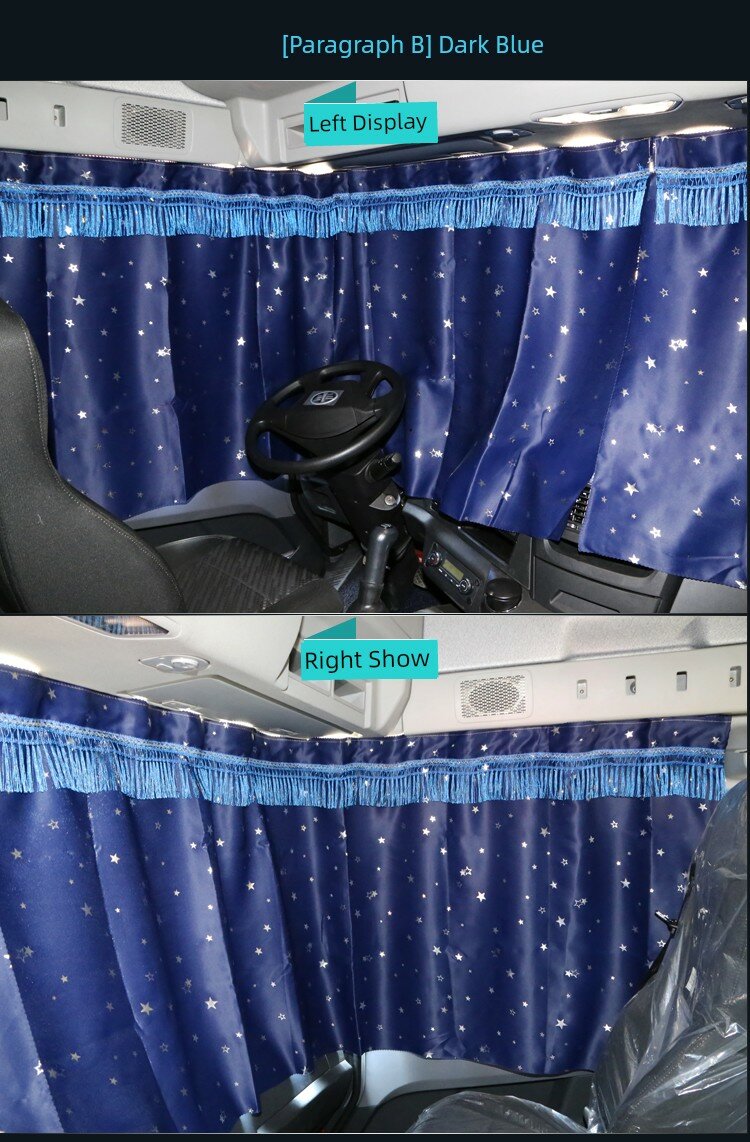 GTL Полный комплект передняя панель + боковые + заднее окно + направляющая темно-синий для внутренней шторы грузовика