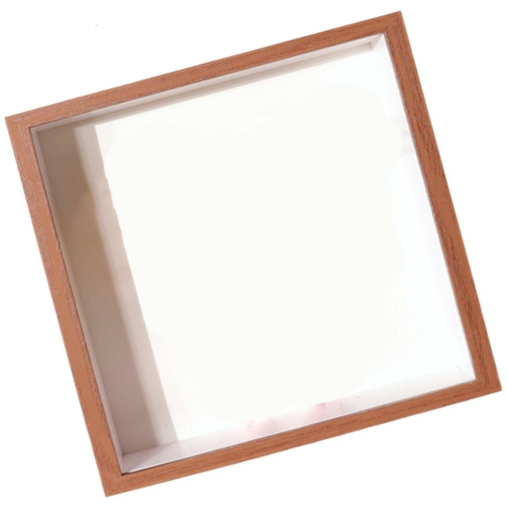 Деревянная рамка с стеклом для сухих цветов, цвет грецкого ореха - Квадрат 8 дюймов
