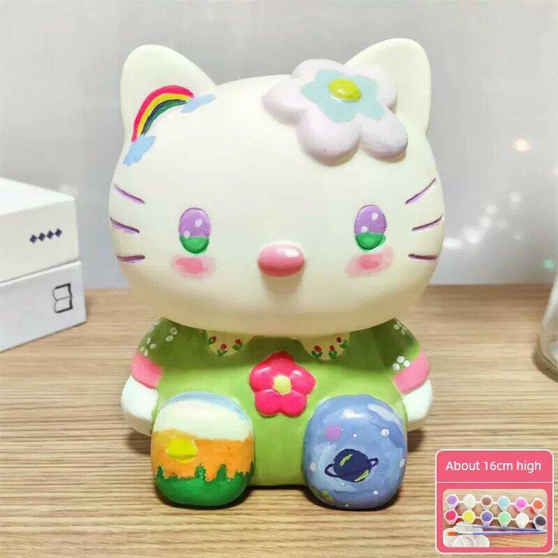 Набор для творчества: раскраска-гравюра Hello Kitty (без гипса), сделай сам, ручная роспись, игрушка для детей (TikTok)