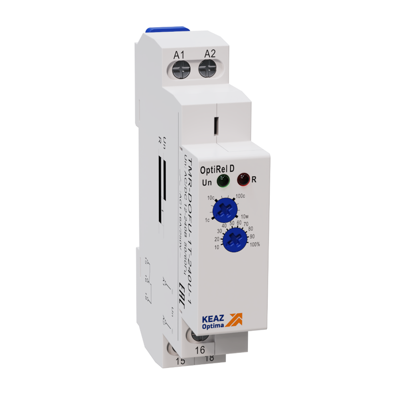 Реле времени OptiRel D TMR-DOFU-1T-240U-1 задержка выключения при откл питания 16А 1СО 12-230АС/DC, КЭАЗ 332016 (1 шт.)