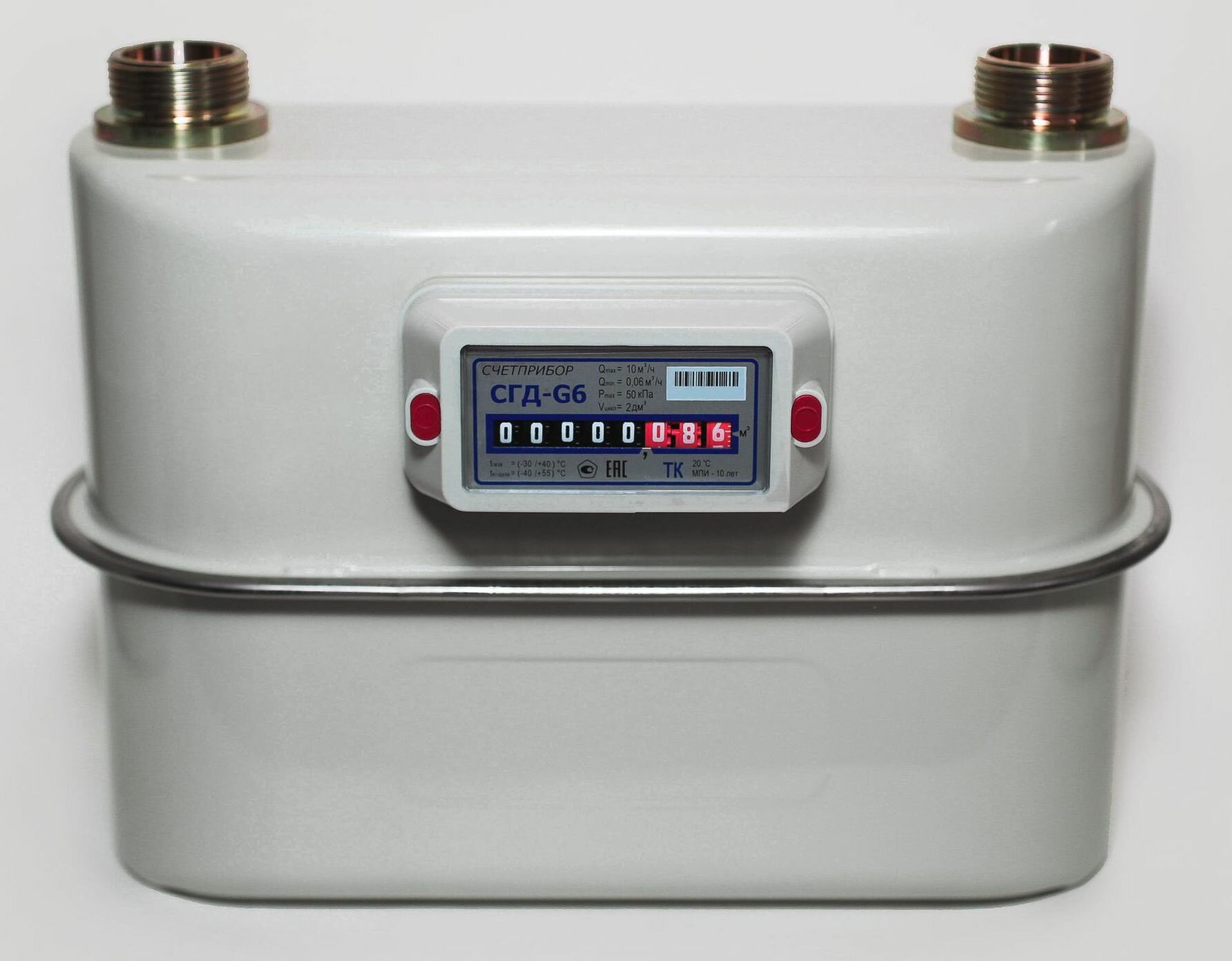 Газовый счетчик объемный диафрагменный СГД G6 ТК левый (250 мм) для дома бытовой