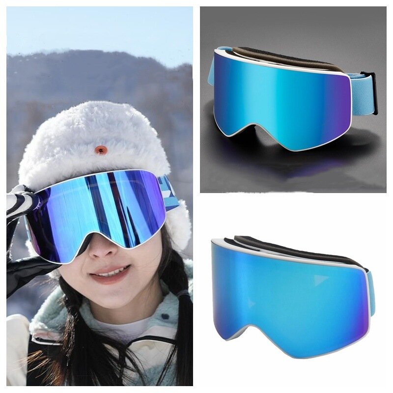 Антизапотевающие очки для лыж с поверхностью колонки, высококачественные лыжные очки, очки для альпинизма, которые можно носить с диоптриями, снежные уличные солнцезащитные очки