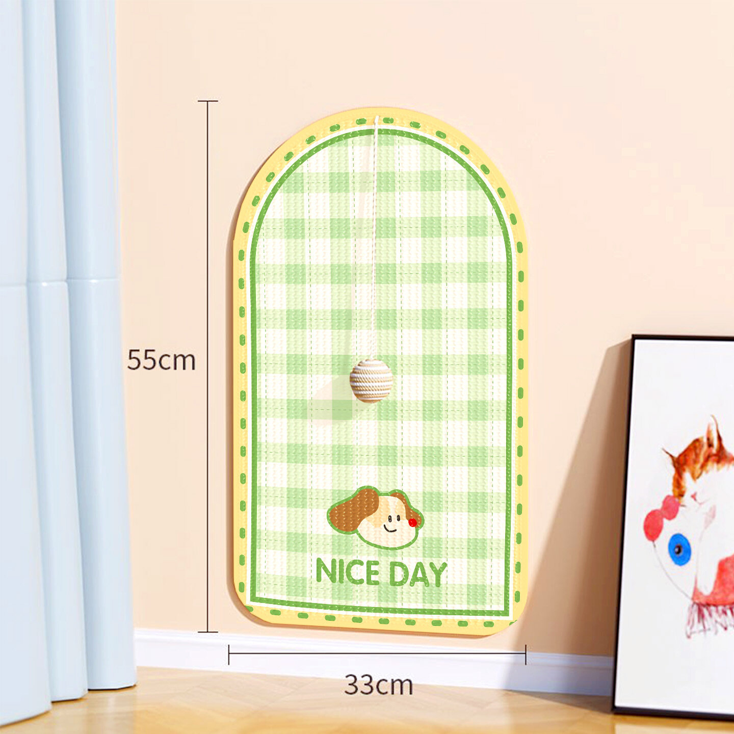 Картонная сизалевая доска для когтей кошек, вертикальная настенная, износостойкая, не оставляющая шерсти, защита для мебели, антицарапающий коврик