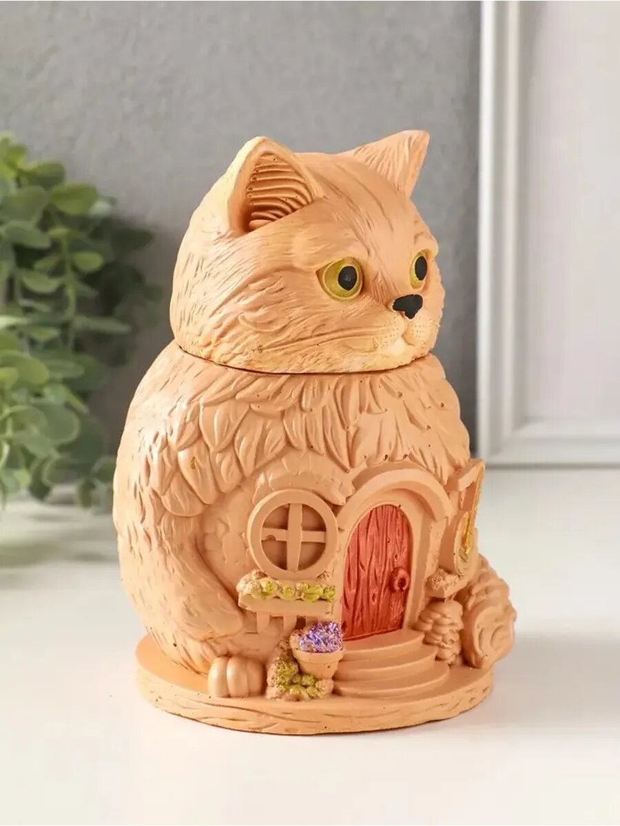 Очаровательная шкатулка для украшений Кот Теремок