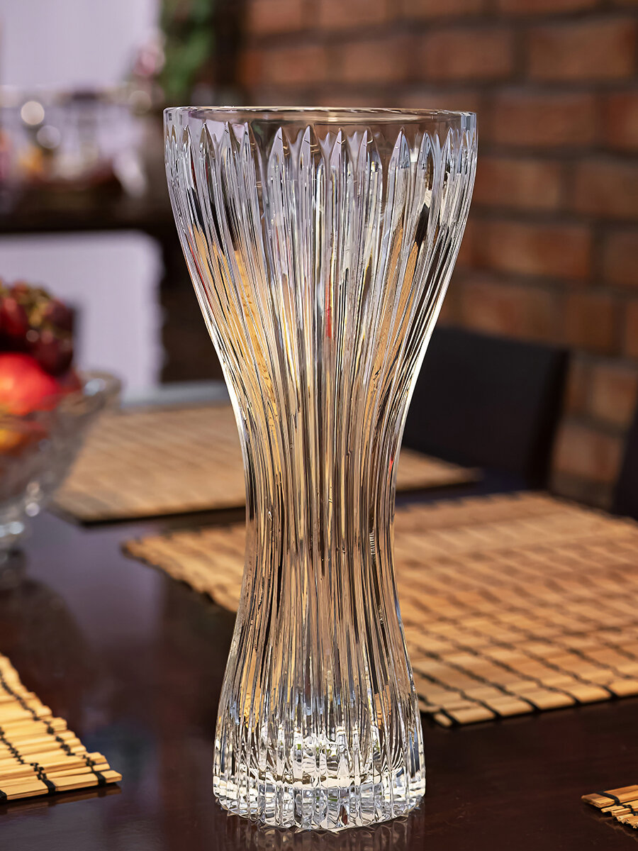 Ваза для цветов хрустальная для букета / декора и интерьера, высота 30 см, Неман 900/264 - 12500
