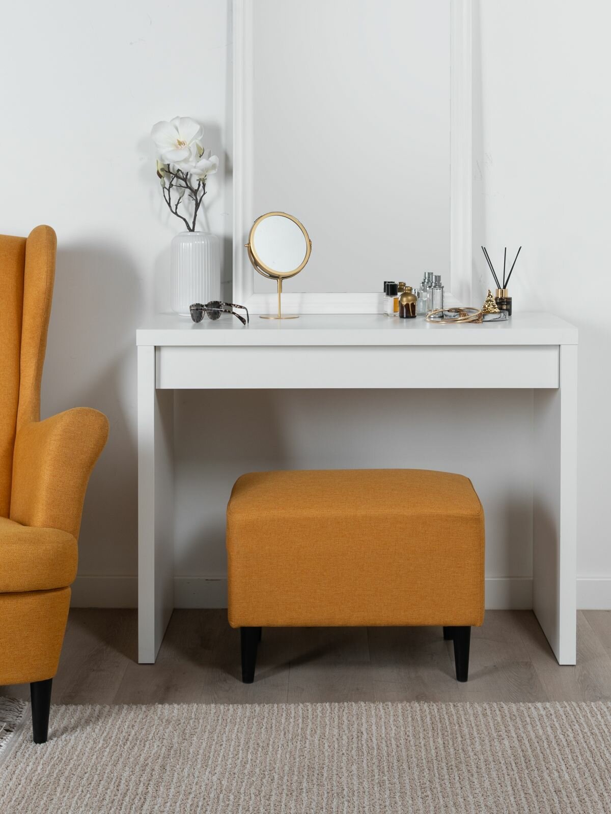 Стол туалетный Энкель с ящиком, 100x78х40 см, белый, ГУД лакк