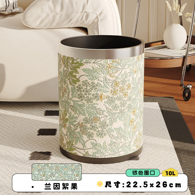 Ретро-кожаное ведро для мусора, легкая роскошь для гостиной, спальни и кухни