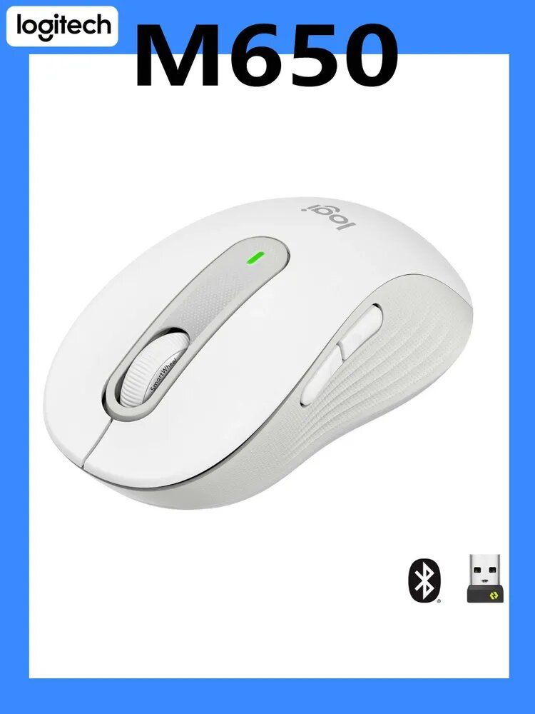 Logitech G Мышь беспроводная Logitech Мышь беспроводная Signature M650 Bluetooth, белый, белый