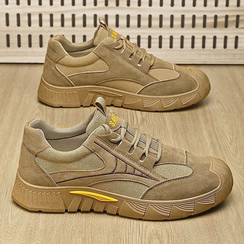 Мужские защитные ботинки весна новые дышащие строительные рабочие нескользящие износостойкие спортивные повседневные кроссовки рабочие ботинки